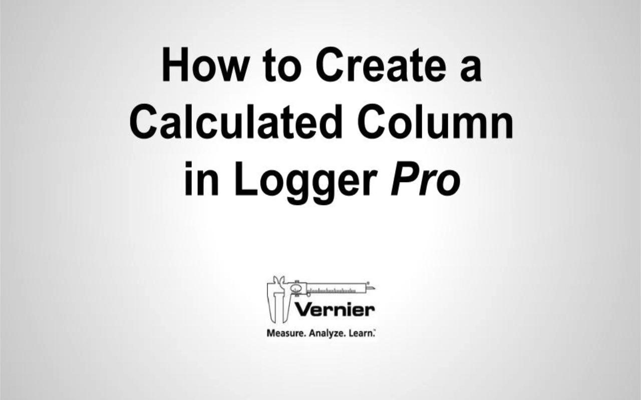 How to Set Up a Calculated Column - Vernier